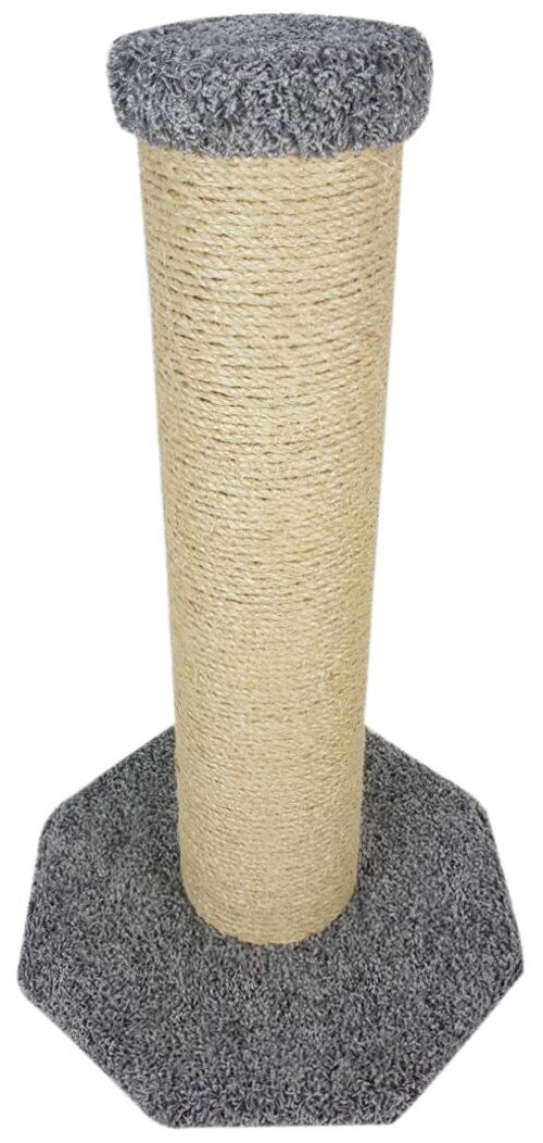 Когтеточка Столбик мощный Пушок ковролин серый (1 шт)