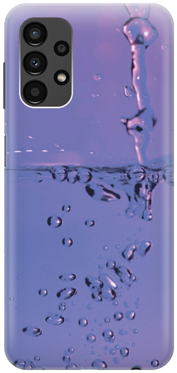 Силиконовый чехол на Samsung Galaxy A13 4G, Самсунг А13 4Г с принтом "Капли на сиреневом"