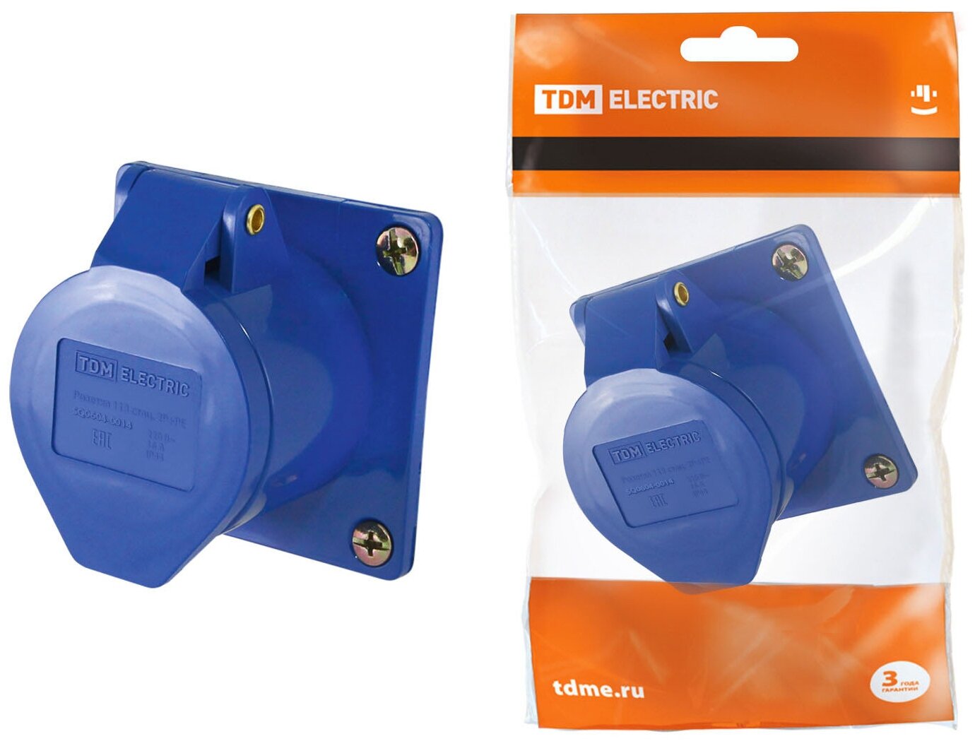 Розетка 423 скрытая 2Р+РЕ 32А 220В IP44, TDM SQ0604-0014 (1 шт.)