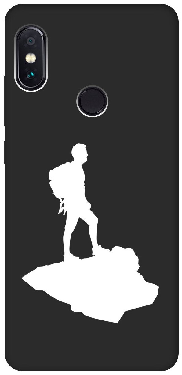 Матовый чехол Trekking W для Xiaomi Redmi Note 5 / Note 5 Pro / Сяоми Редми Ноут 5 / Ноут 5 Про с 3D эффектом черный