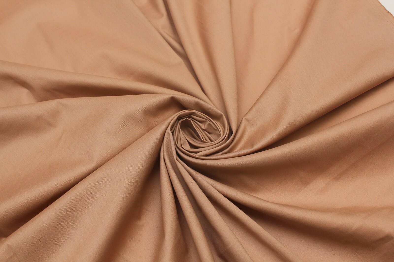 Ткань Хлопок поплин стрейч бежево-песочный , 160 г/пм, ш142см, 0,5 м