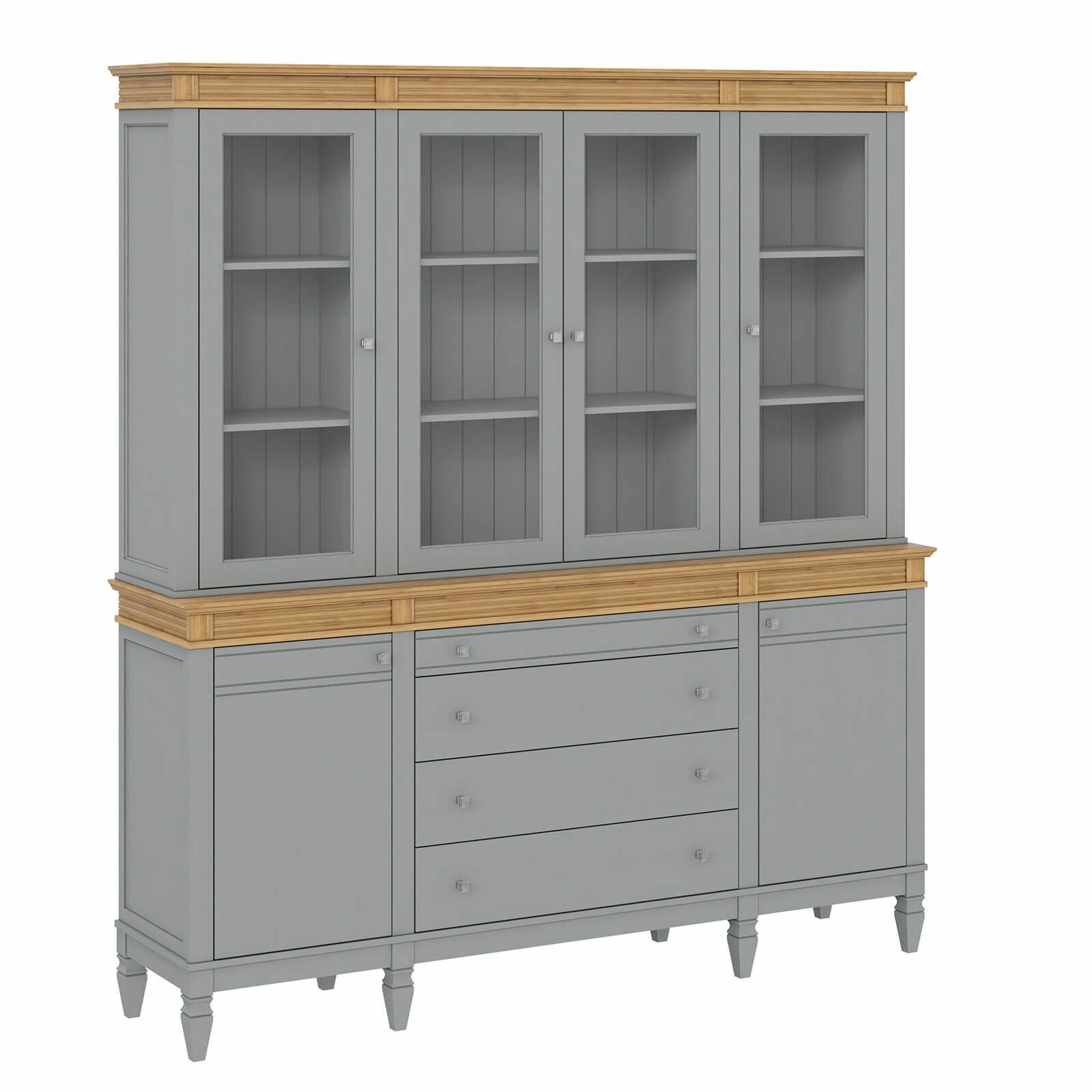 Буфет ММЦ Гостиная Ольса 440/424 (серый №7042+антик №24) из массива сосны
