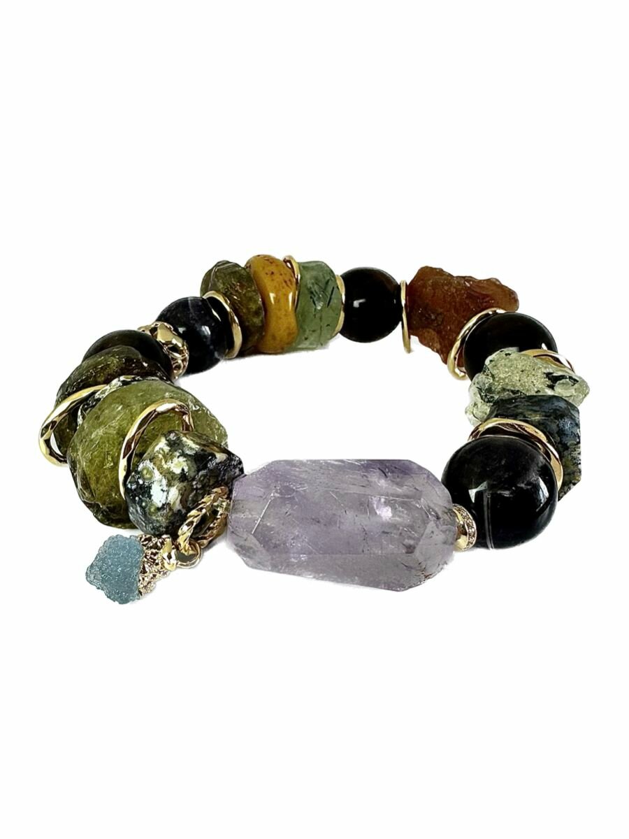 Браслет Inflow, агат, аметист