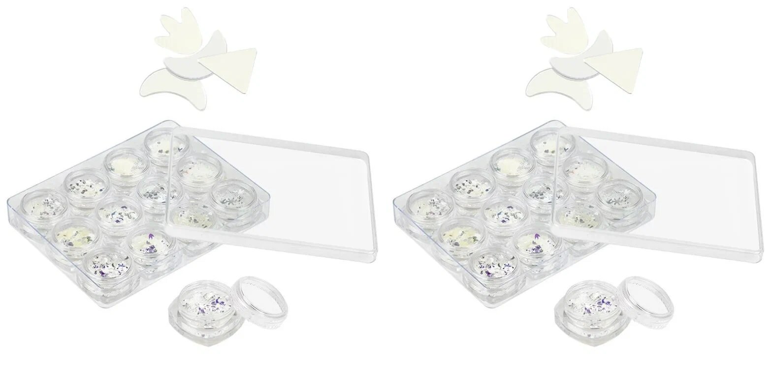 Набор пайеток Nail Art ассорти форм, 12 шт, 2 упаковки