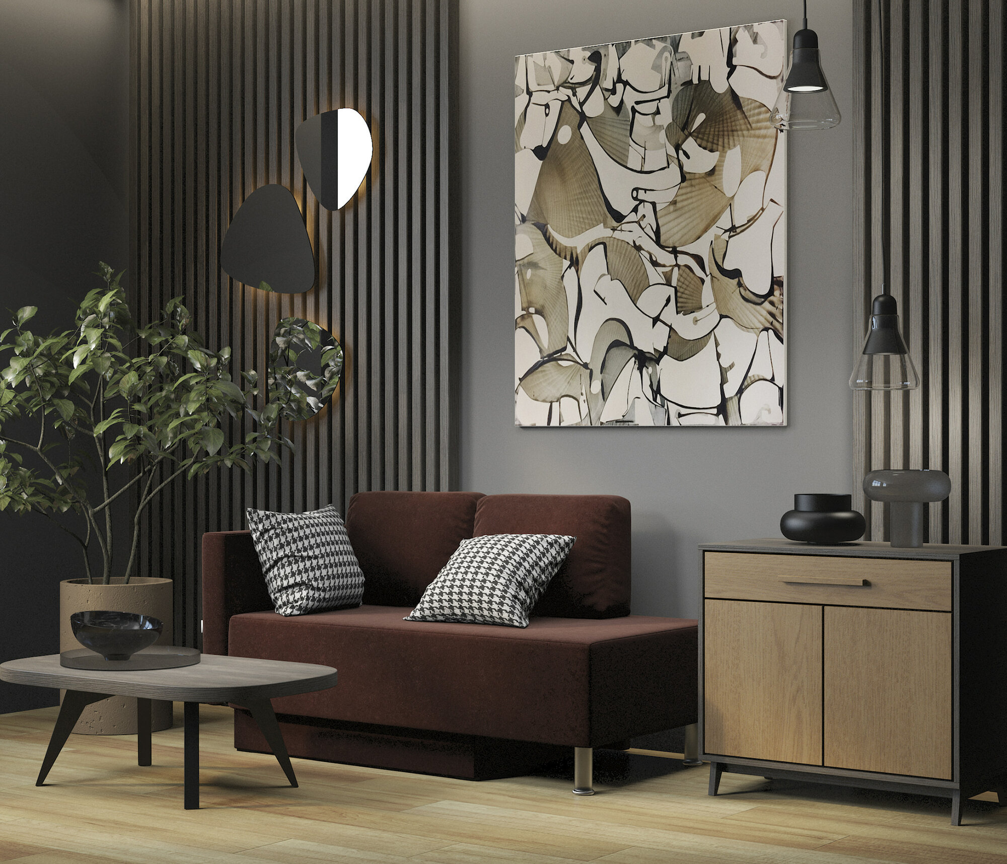 Диван кушетка Леон, угол левый, велюр Дрим шоколад