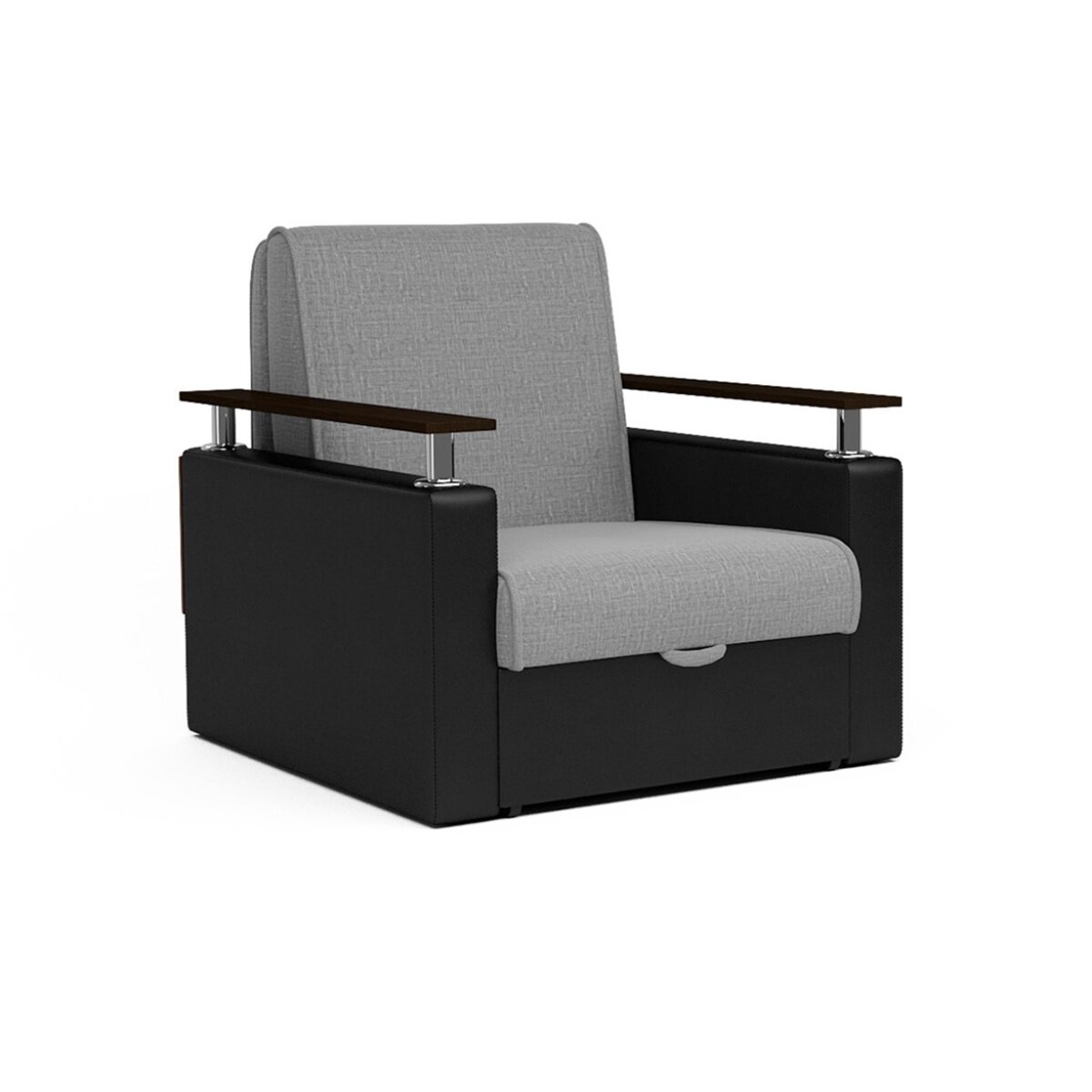 Кресло-кровать Сток Диванов Техас Grey темно-серый, механизм аккордеон, обивка рогожка/экокожа