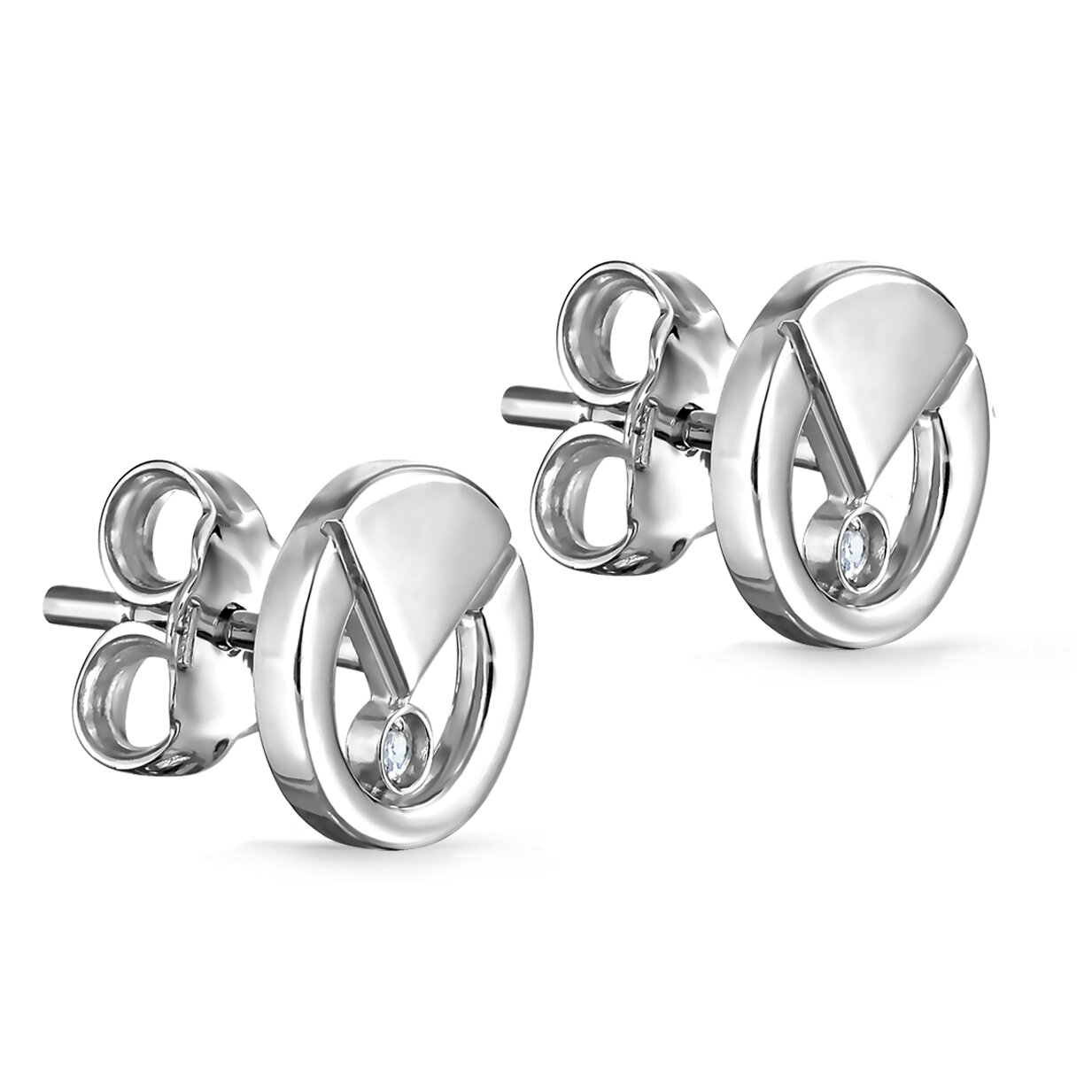 Моносерьга, серебро, 925 проба, бриллиант