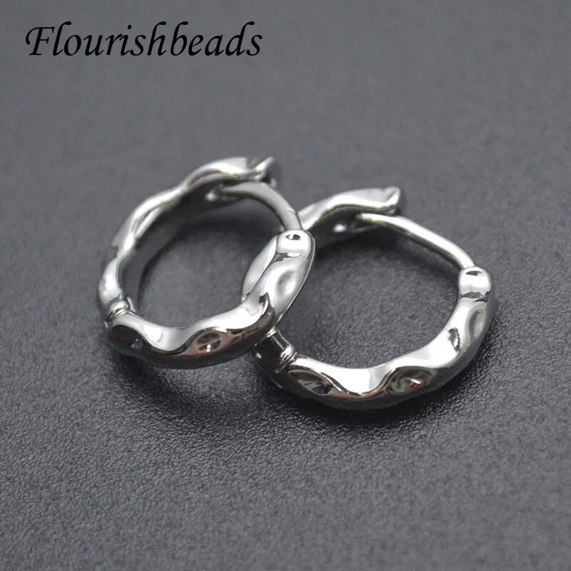 Серебряные серьги-кольца Flourishbeads, Rhodium Color