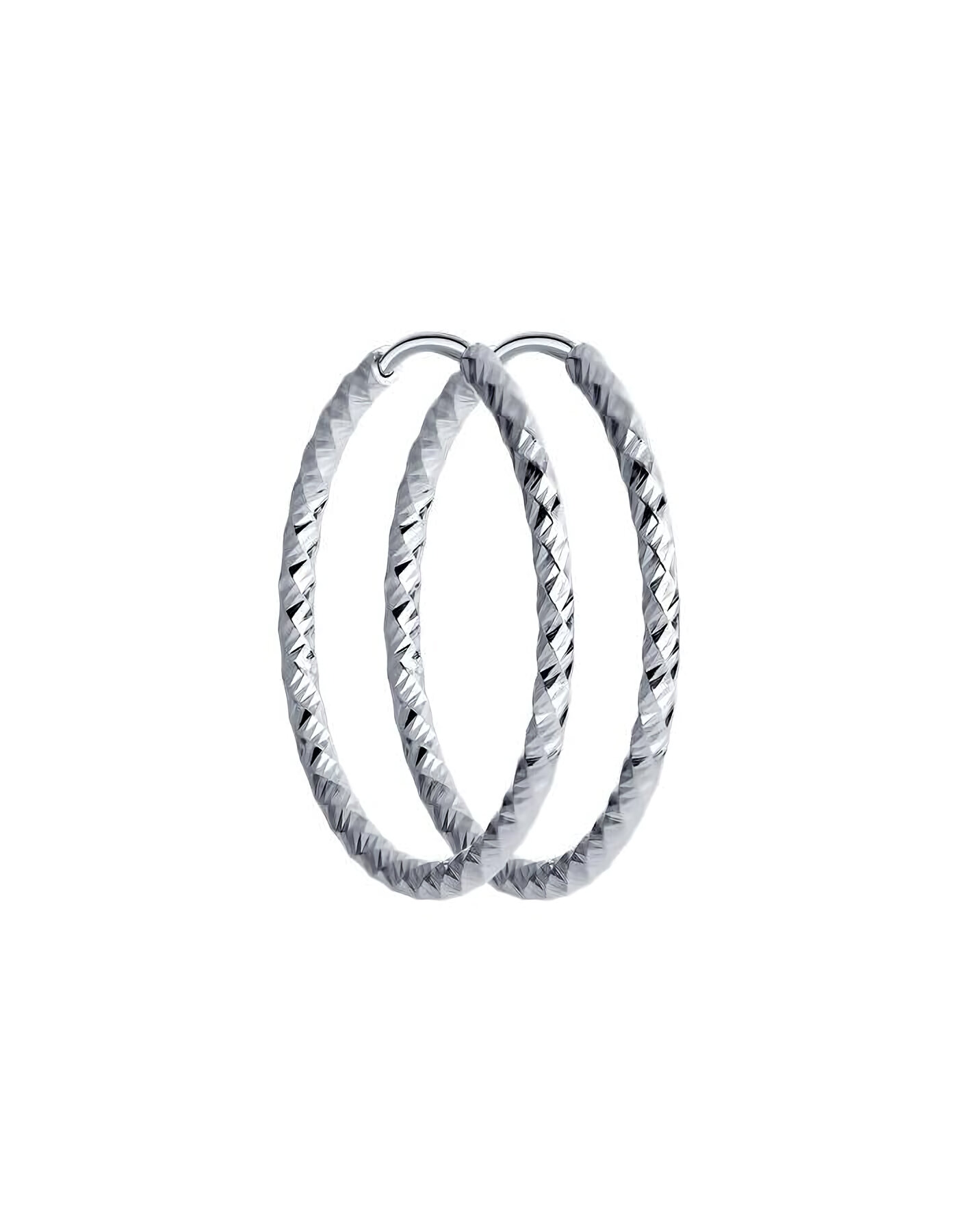 Серьги конго, серебро, 925 проба, родирование
