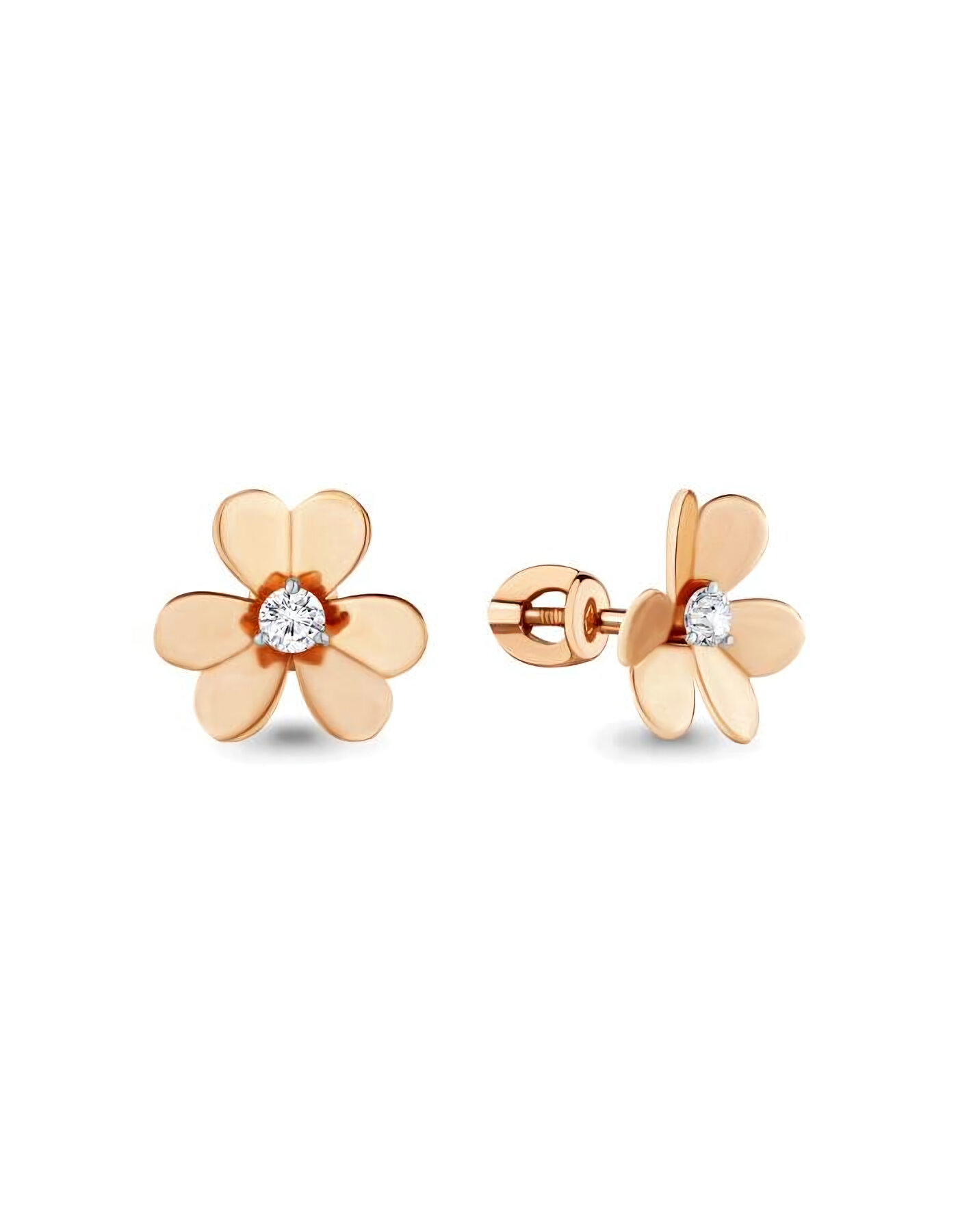 Серьги пусеты, серебро, 925 проба, золочение, фианит