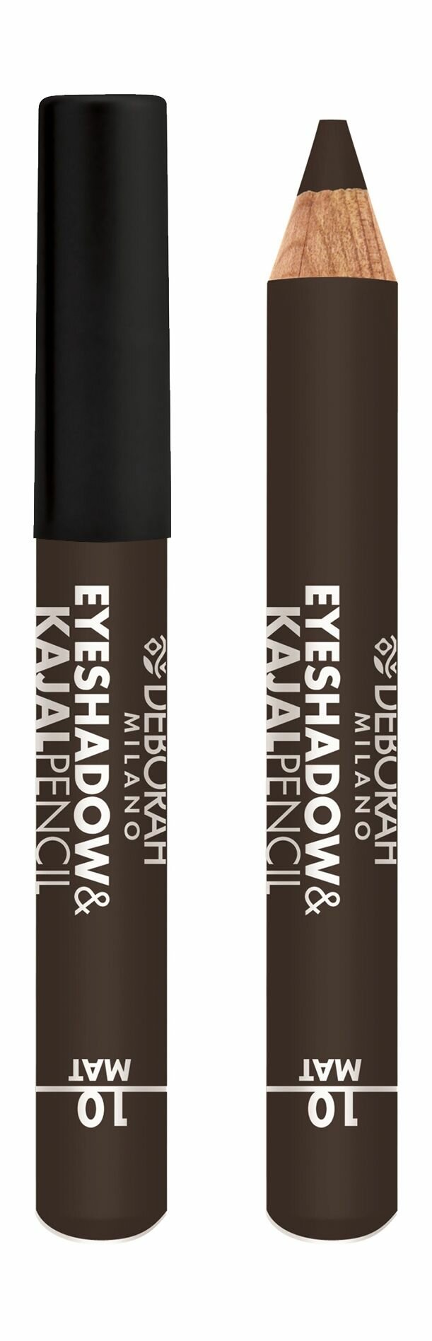DEBORAH MILANO Тени-карандаш для век Eyeshadow&Kajal Pencil, 2 г, 10 Матовый коричневый