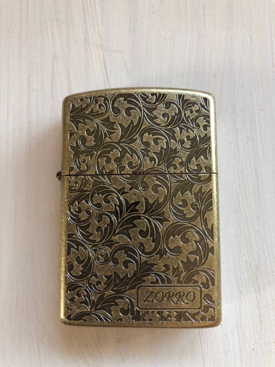 Зажигалка Zorro Зорро, бензиновая, без заправки (пустая), цвет Латунь Харикейн