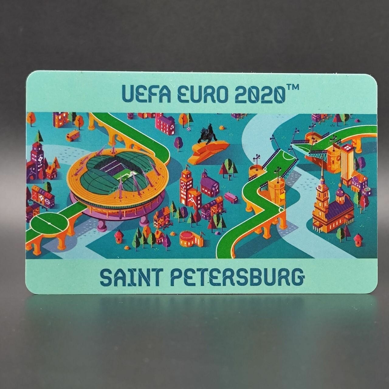 Транспортная карта метро Санкт-Петербурга Подорожник коллекционная - Чемпионат Европы по футболу 2020 (2021)