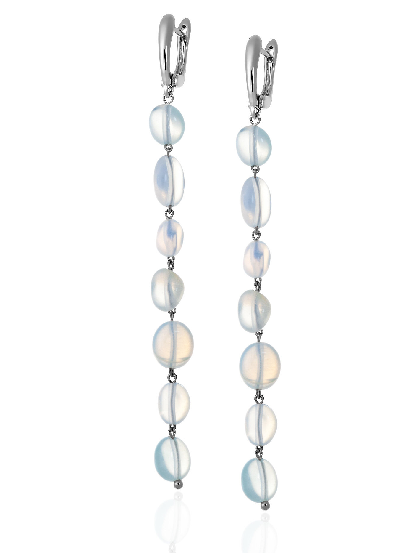 Серьги с подвесками, лунный камень