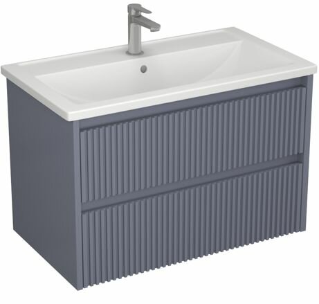 Тумба Veneciana ALTERNO, подвесная, 2 ящика, с доводчиком, матовая, серая