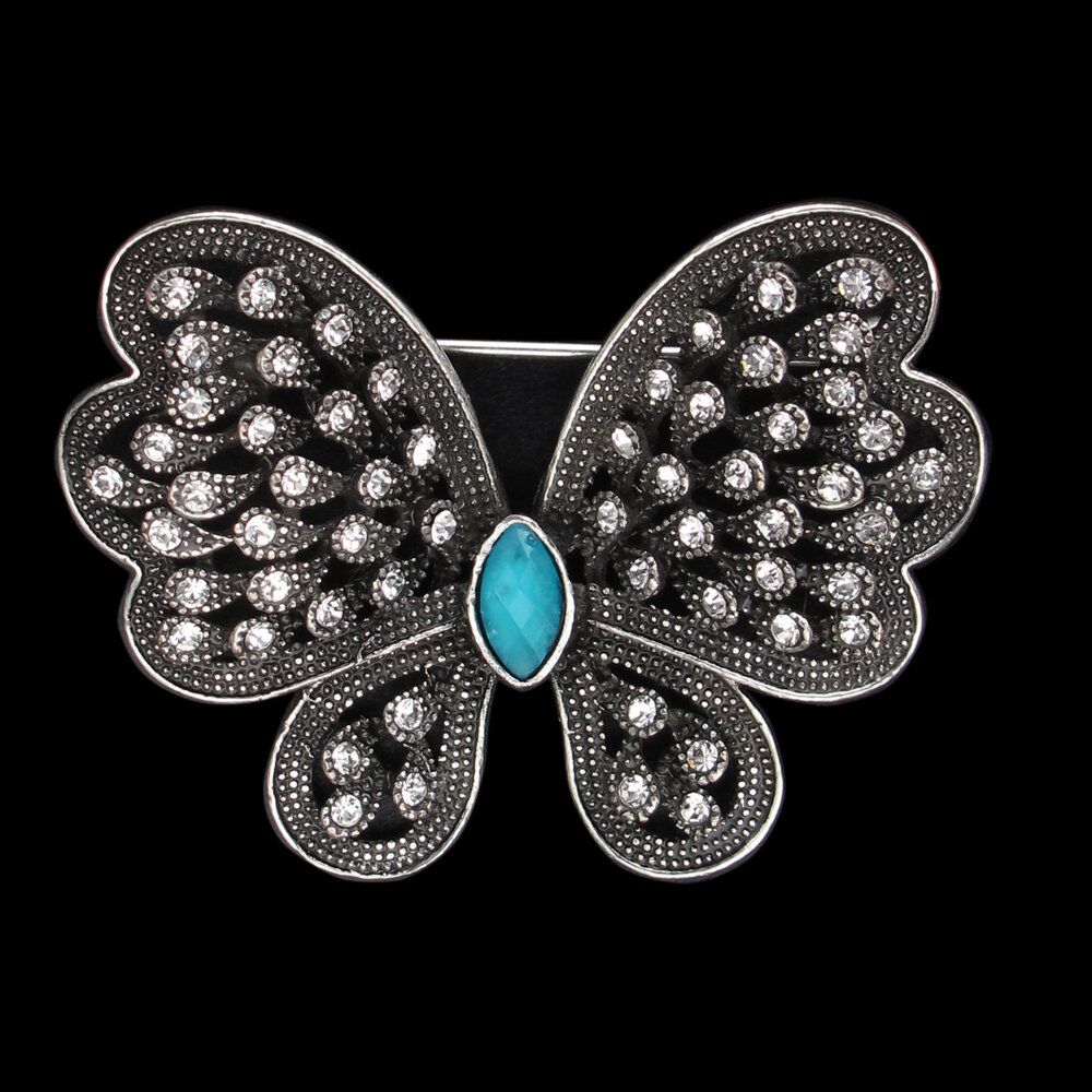 Брошь, стразы, бирюза