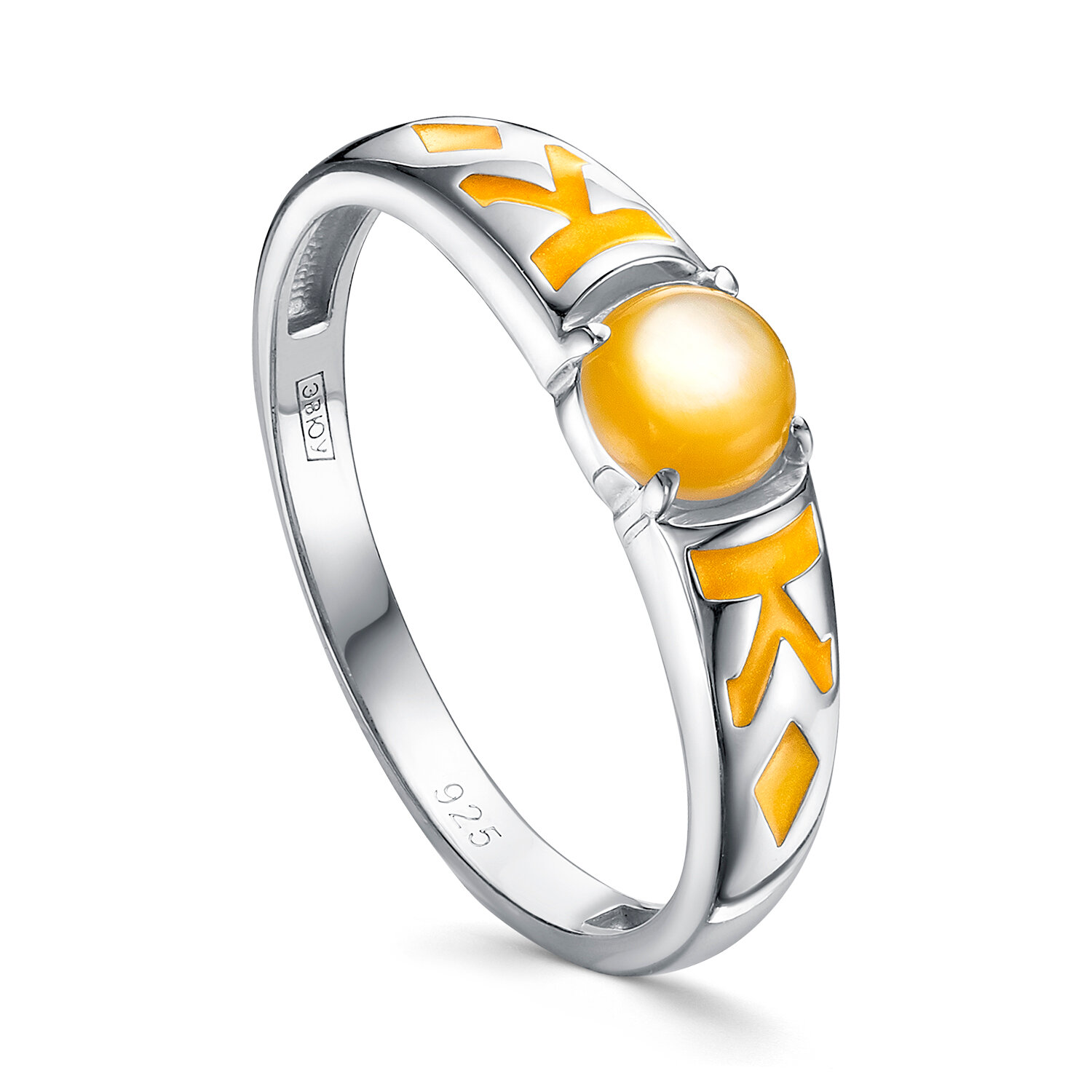 Кольцо, серебро, 925 проба, перламутр