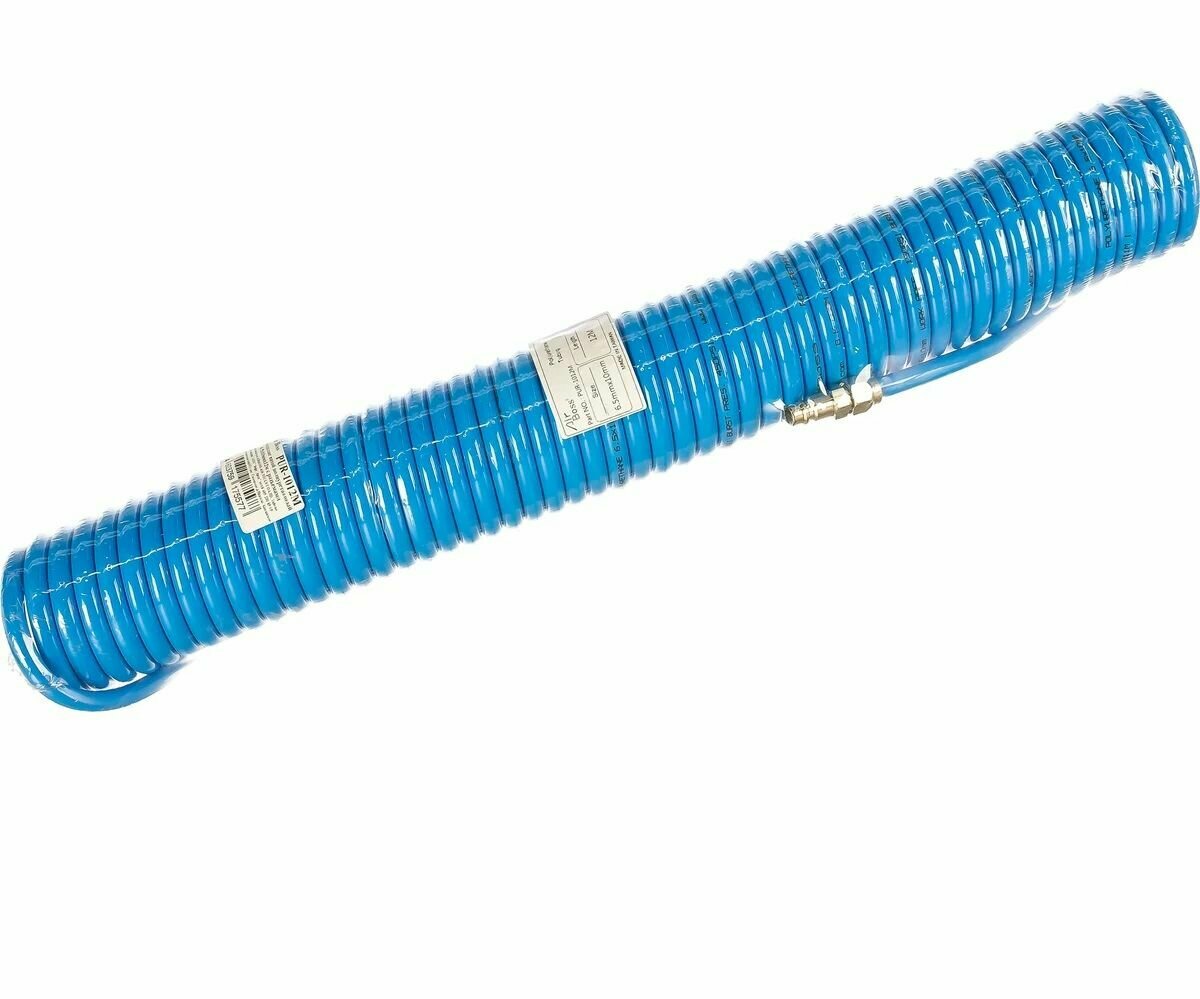 Шланг пневматический витой полиуретановый (12 м; 10х6.5 мм; 20 бар) AIRBOSS PUR-1012M