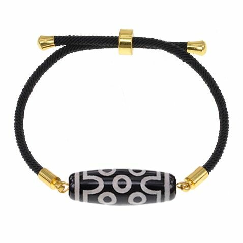 Буддийский браслет с Тибетской бусиной Дзи 7 глаз, натуральный камень Агат, мужской и женский амулет от сглаза и порчи, талисман на удачу