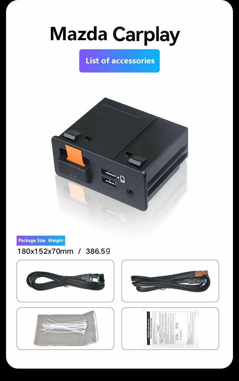 Обновленный P2 для Apple CarPlay Android автомобильный USB-адаптер концентратор OEM для модификации Mazda 2 3 6 CX30 CX5 CX8 CX9 MX5 Miata TK78669U0C комплект