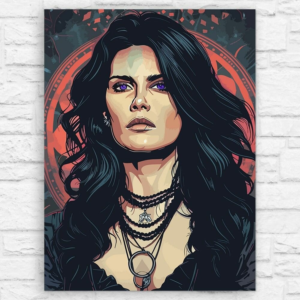 Картина по номерам на холсте игра Ведьмак 3 (Witcher, Йеннифер, PS, PC, XBOX) - 15180 В 60x80