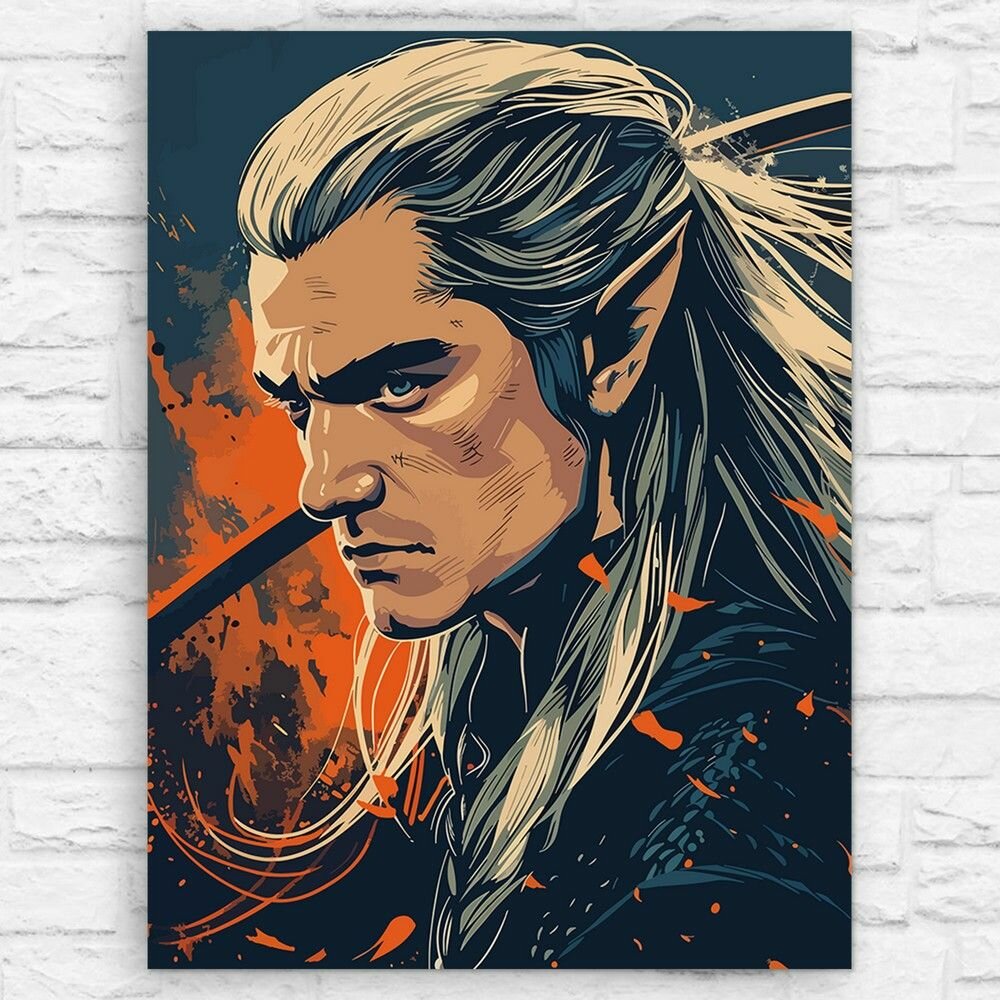 Картина по номерам на холсте фильм Властелин Колец (Lord of the rings, Леголас) - 15213 В 60x80