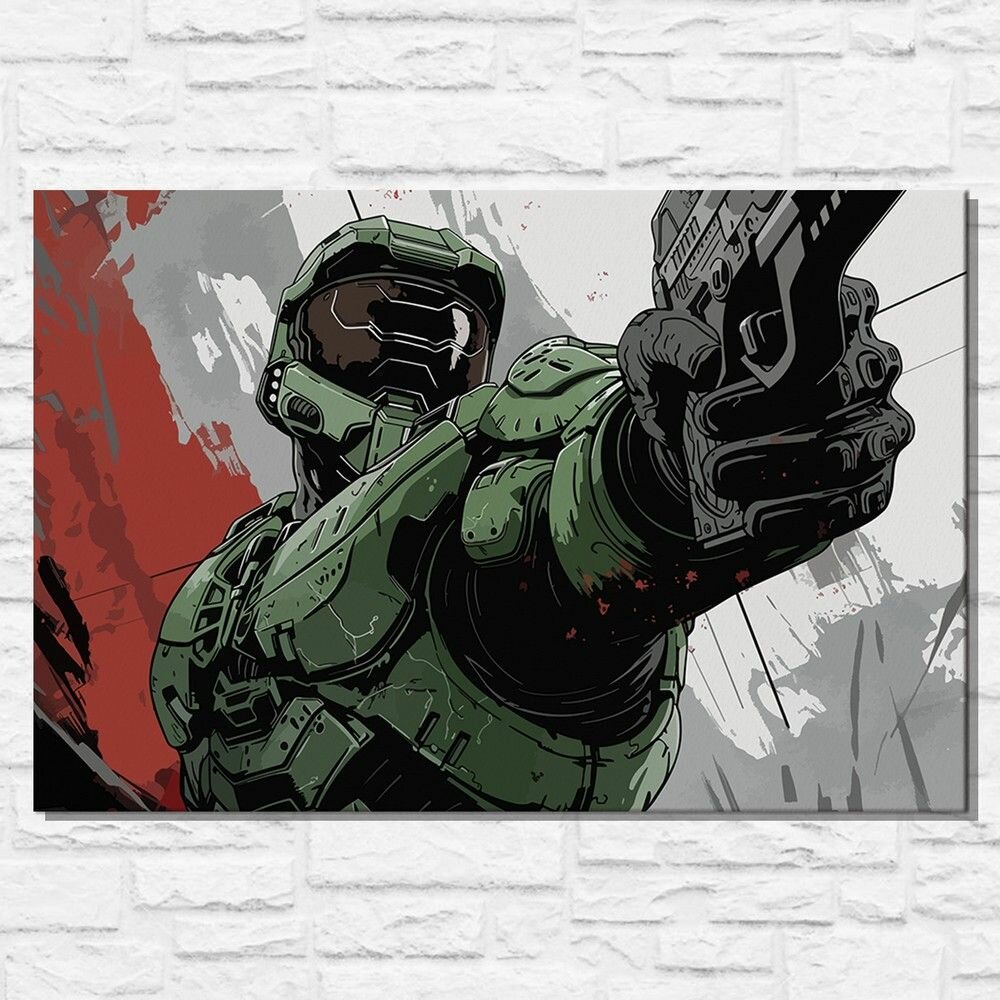 Картина по номерам на холсте игра DOOM (Думгай, Дум, PS, PC, XBOX, SWITCH) - 15240 Г 60x40