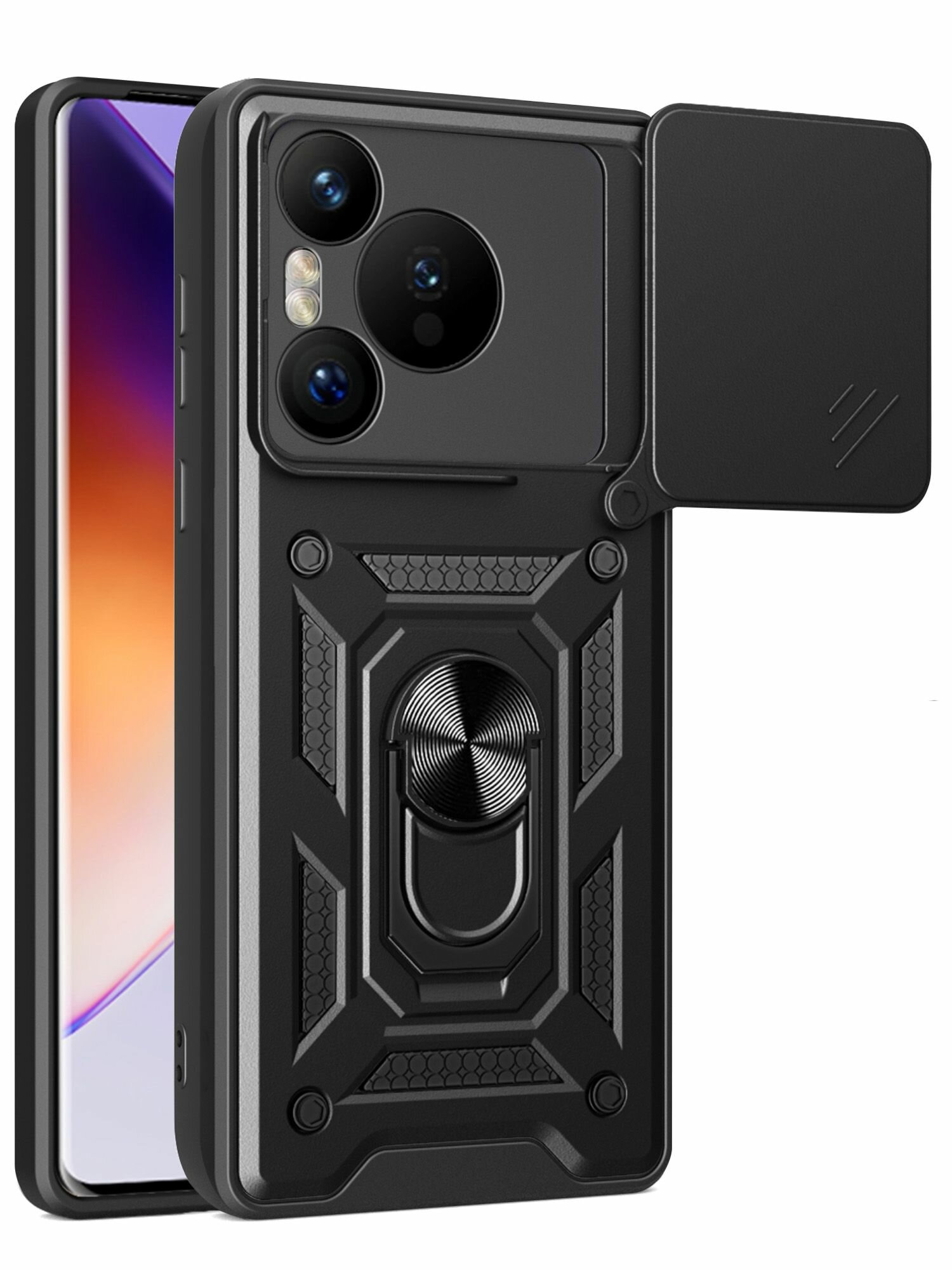 Чехол для Huawei Pura 70 / Хуавей Пура 70 противоударный armors с защитой камеры (Черный)