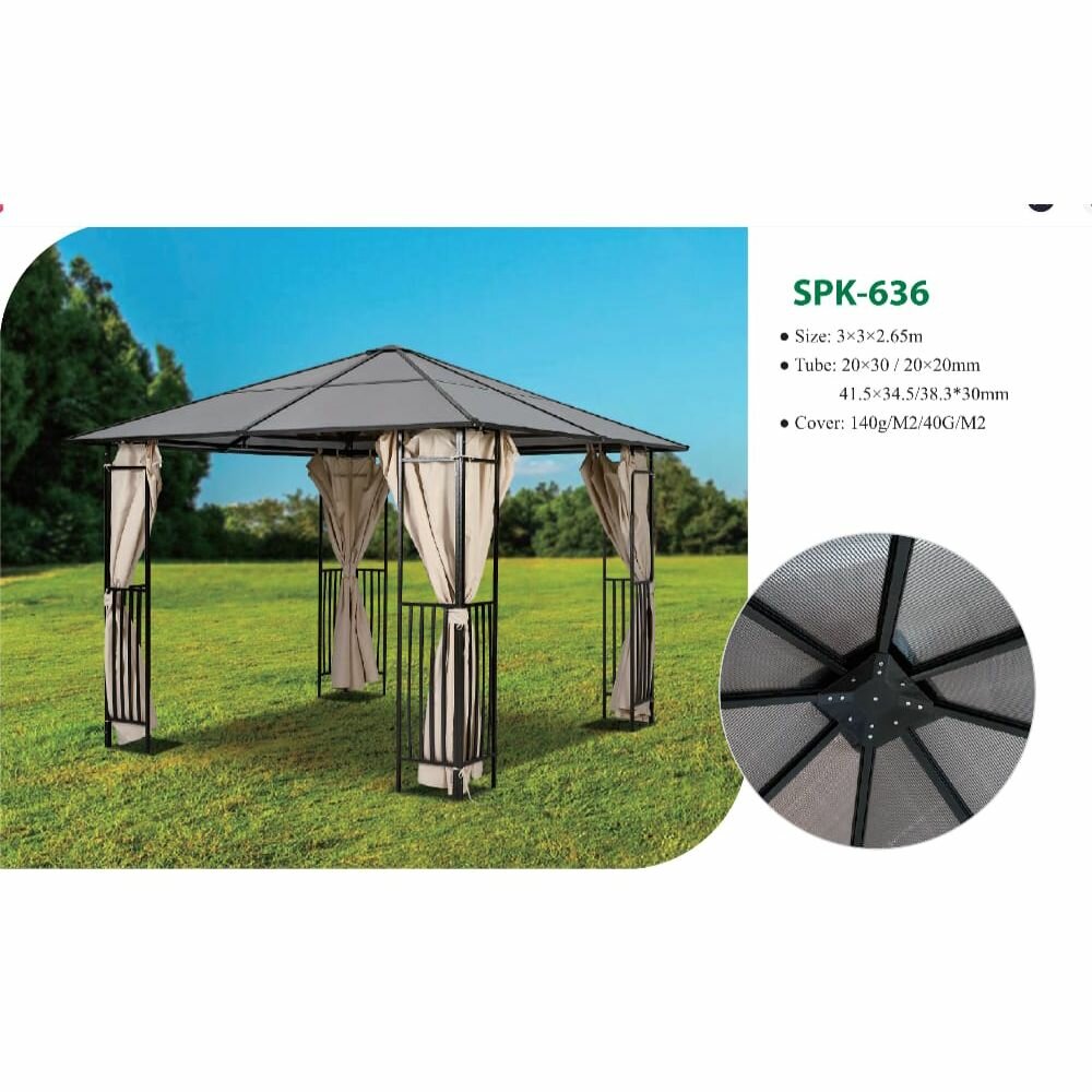 Беседки алюминиевые 3 метра на 3 метра spk-652