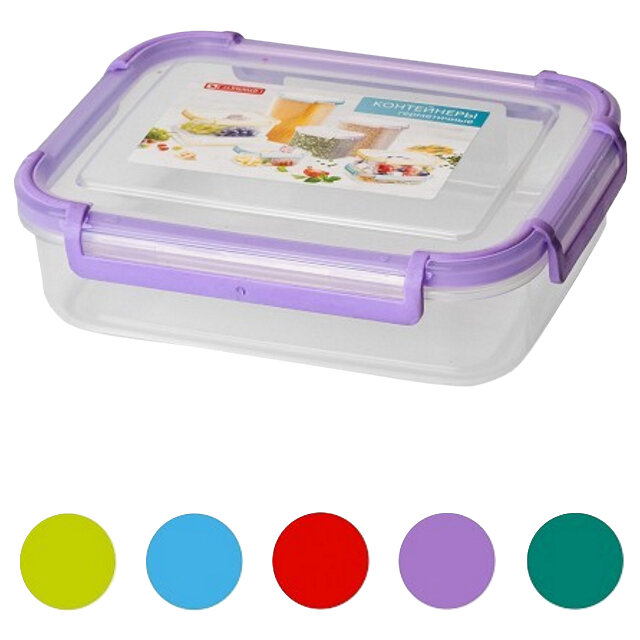 Архимед Контейнер для продуктов 0,75 л прямоугольный пластиковый 18,5×14×5,5 см 4 замка 1шт