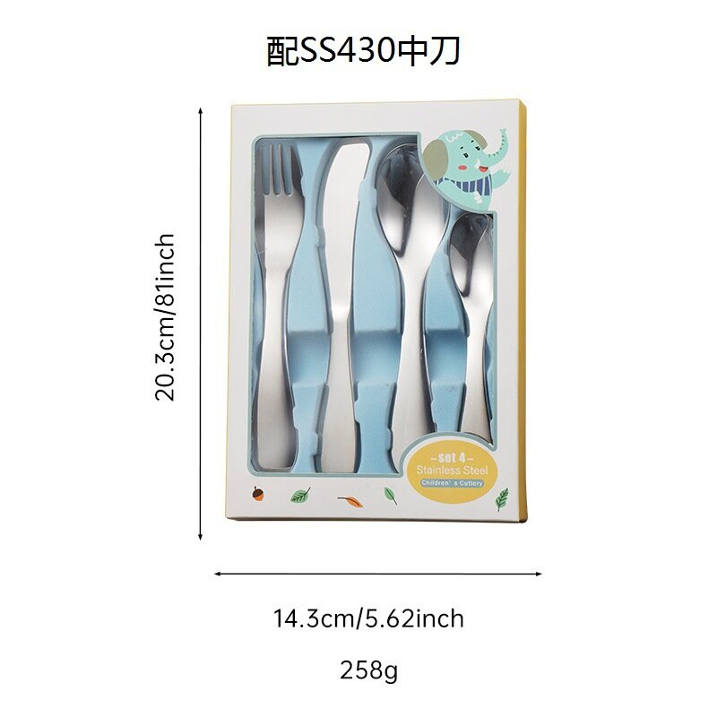 304 Нержавеющая сталь Детский нож и вилка набор ложки мультфильм ложка, вилка, вилка, детская посуда нож и вилка, ложка