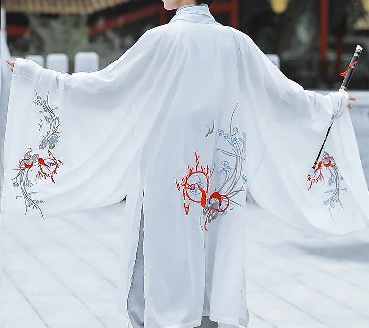 Мужской ханьфу белый и серый комплект 3 предмета 4XL 4XL, Coat