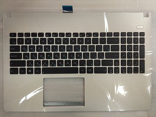 Клавиатура для ноутбука Asus X501, X501A, X501U черная, верхняя панель в сборе (белая)