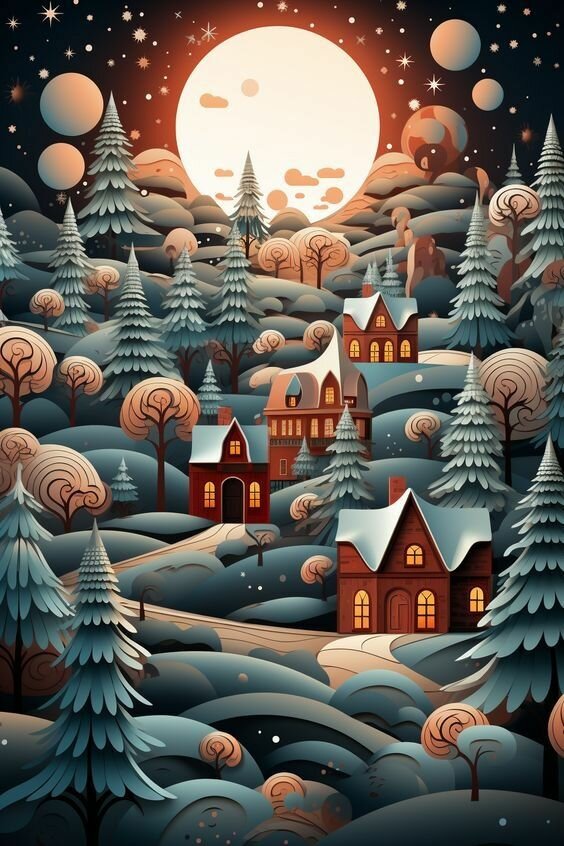 Набор декупажных карт About Time "Новогодние фоны", А4, 5 листов