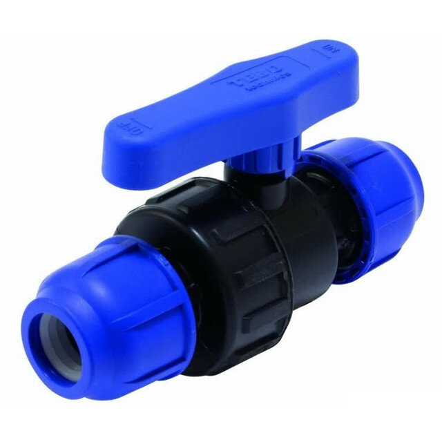 TEBO кран шаровый ПНД 20х20мм для водоснабжения, резьбовое соединение, долговечный