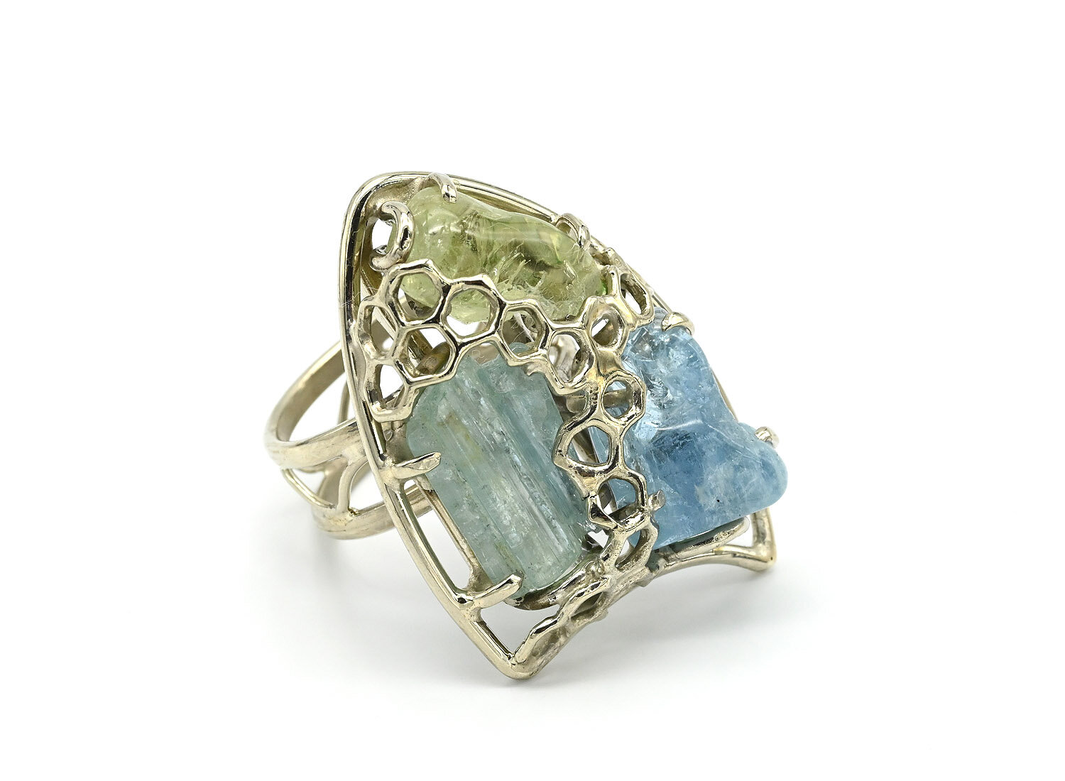 Кольцо, аквамарин