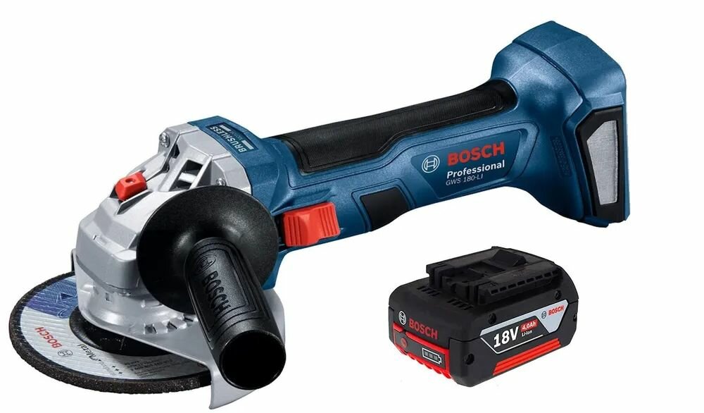 06019H90R1 Аккумуляторная угловая шлифмашина Bosch GWS 180-LI