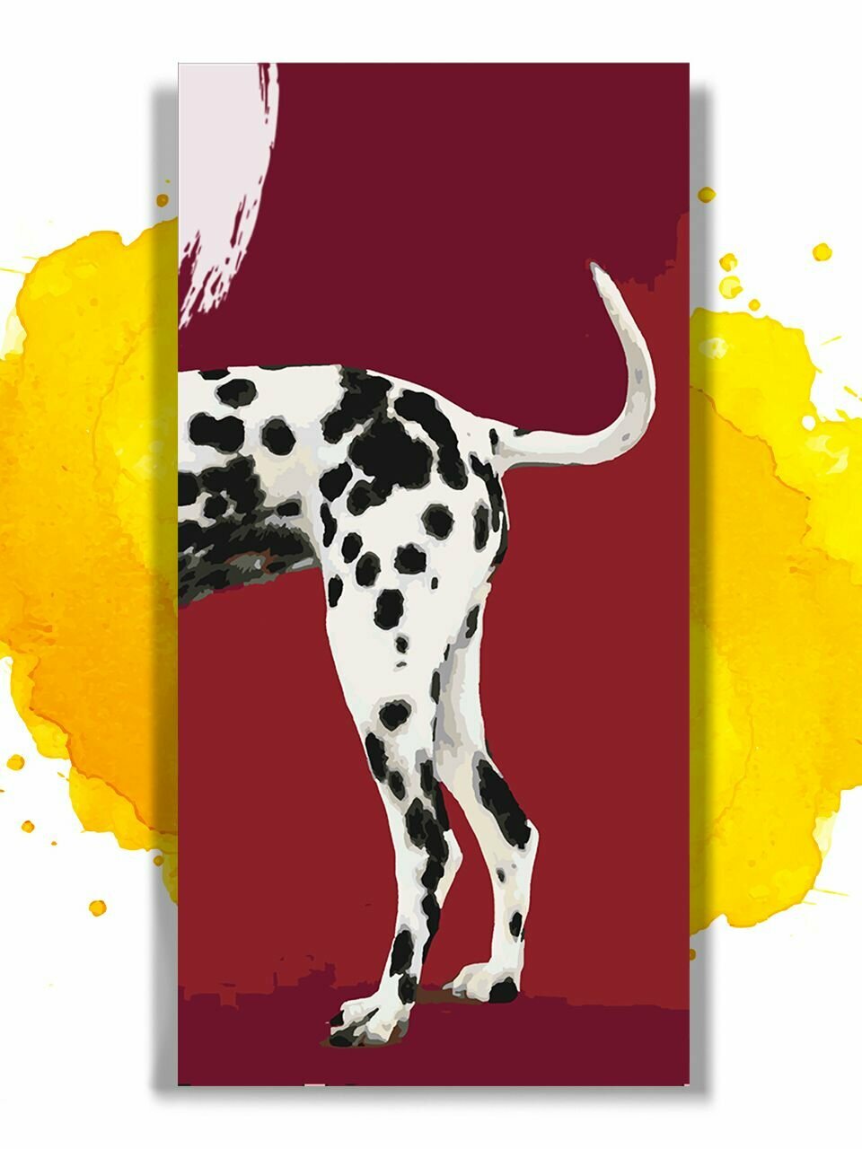 Картина по номерам на холсте Половинка далматина, 30 х 60 см