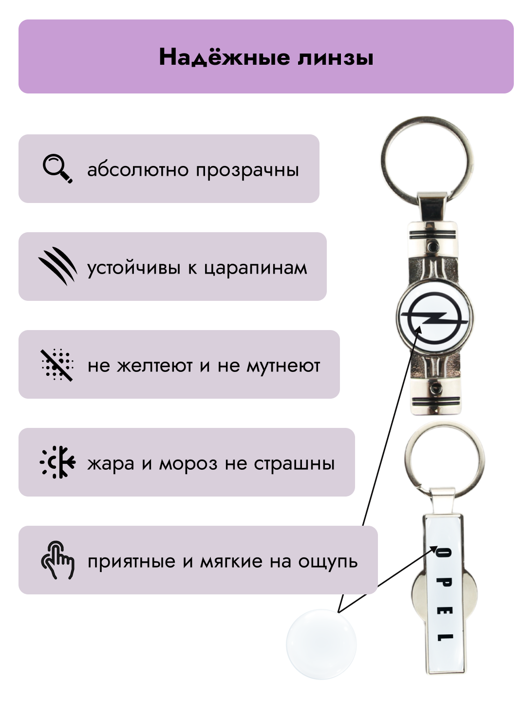 Брелок, белый — фото 1