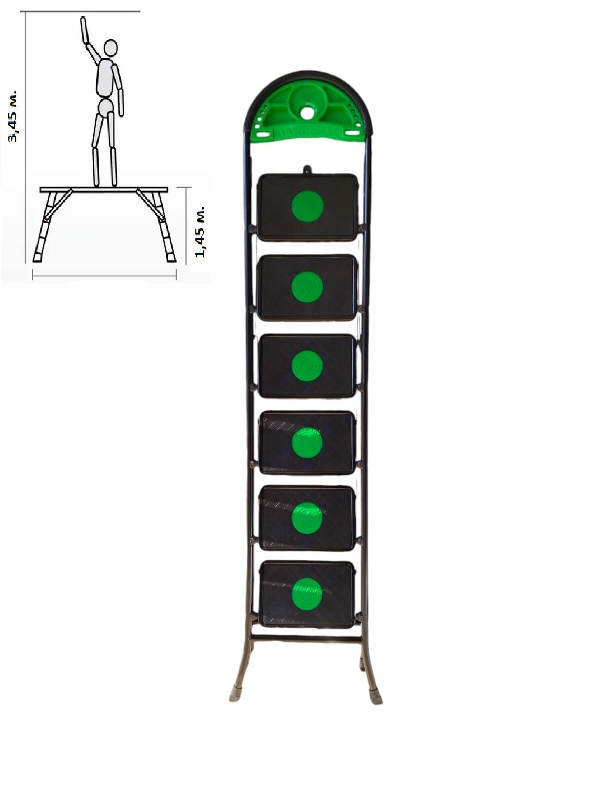 Стремянка с широкими ступенями ASEMAN 6 ступени с лотком
