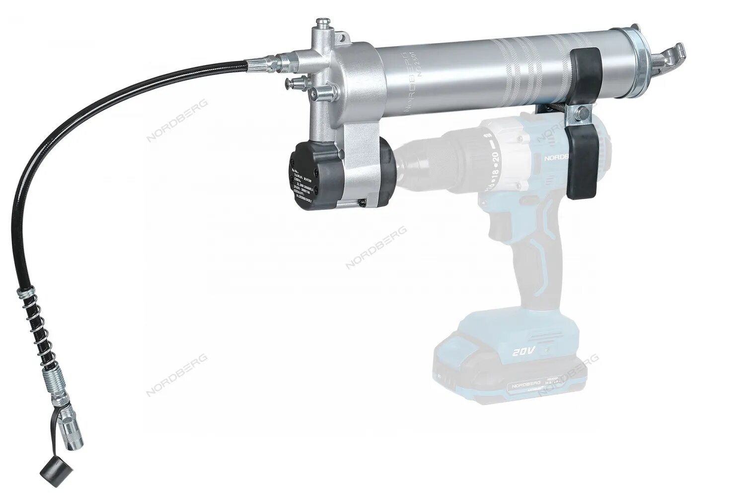 NO2501 Шприц-насадка на шуруповерт, плунжерный для густой смазки, 400мл NORDBERG NO2501