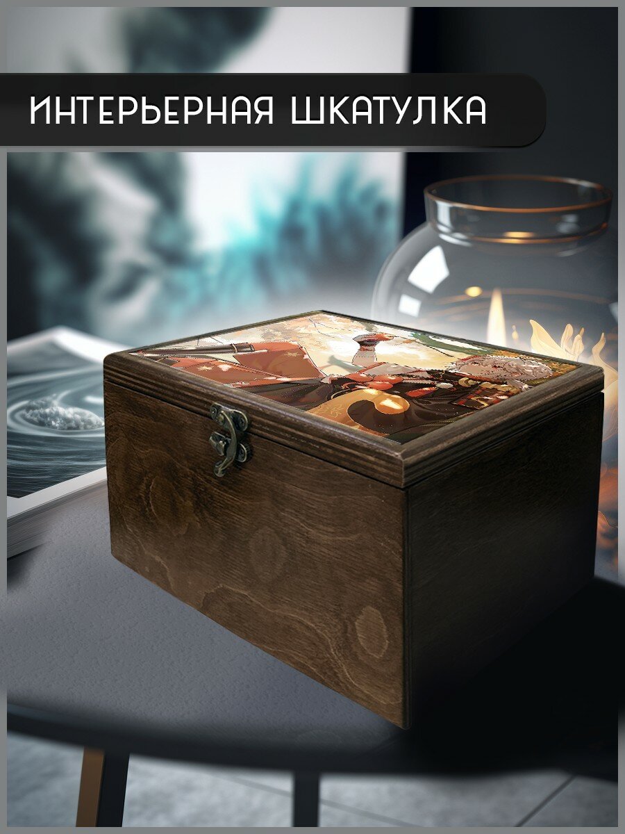 Шкатулка интерьерная для украшений универсальная 22x17x12 см игра Genshin impact (Геншин импакт, Казуха, PC, PS, Xbox, Switch) - 2094