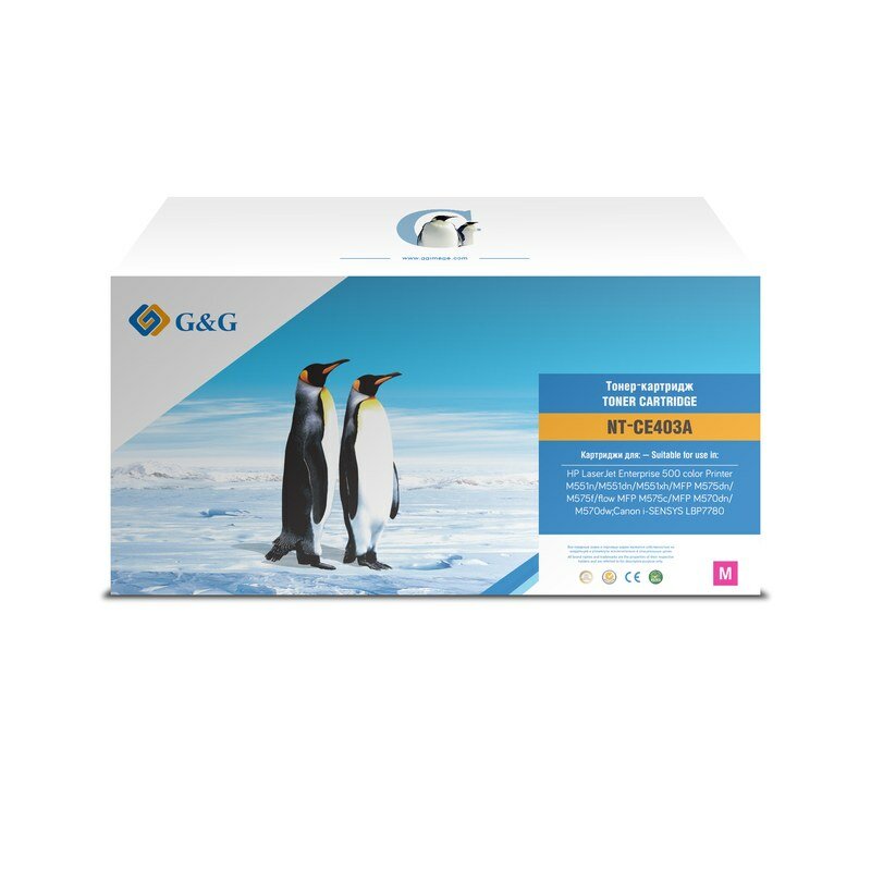 Картридж G&G GG-CE403A пурпурный 6000стр. подходит для HP LJ Enterprise 500 M551n/MFP M575dn/MFP M570dn
