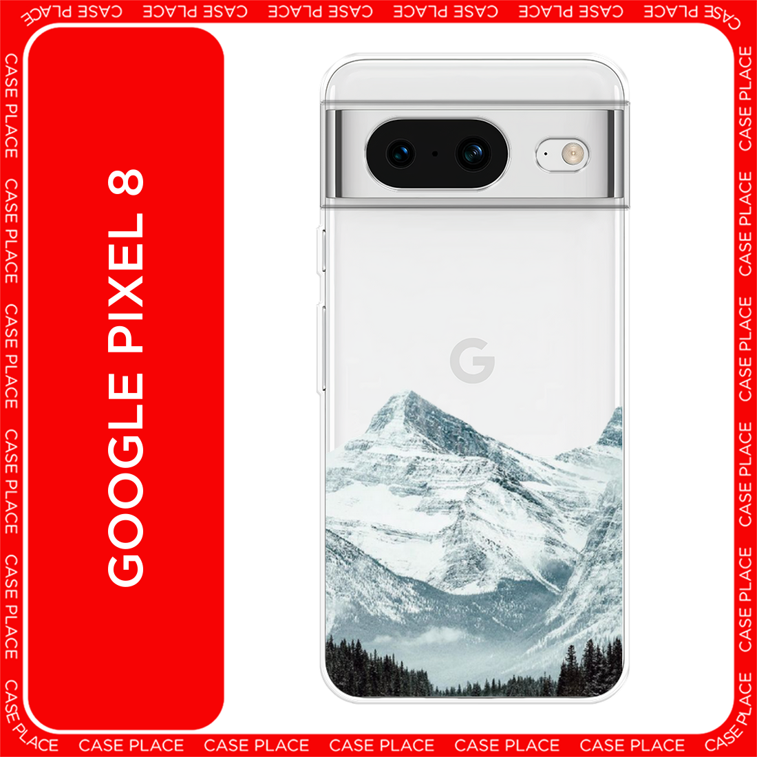 Чехол на Google Pixel 8 / Гугл Пиксель 8 с принтом Горы арт 1, прозрачный