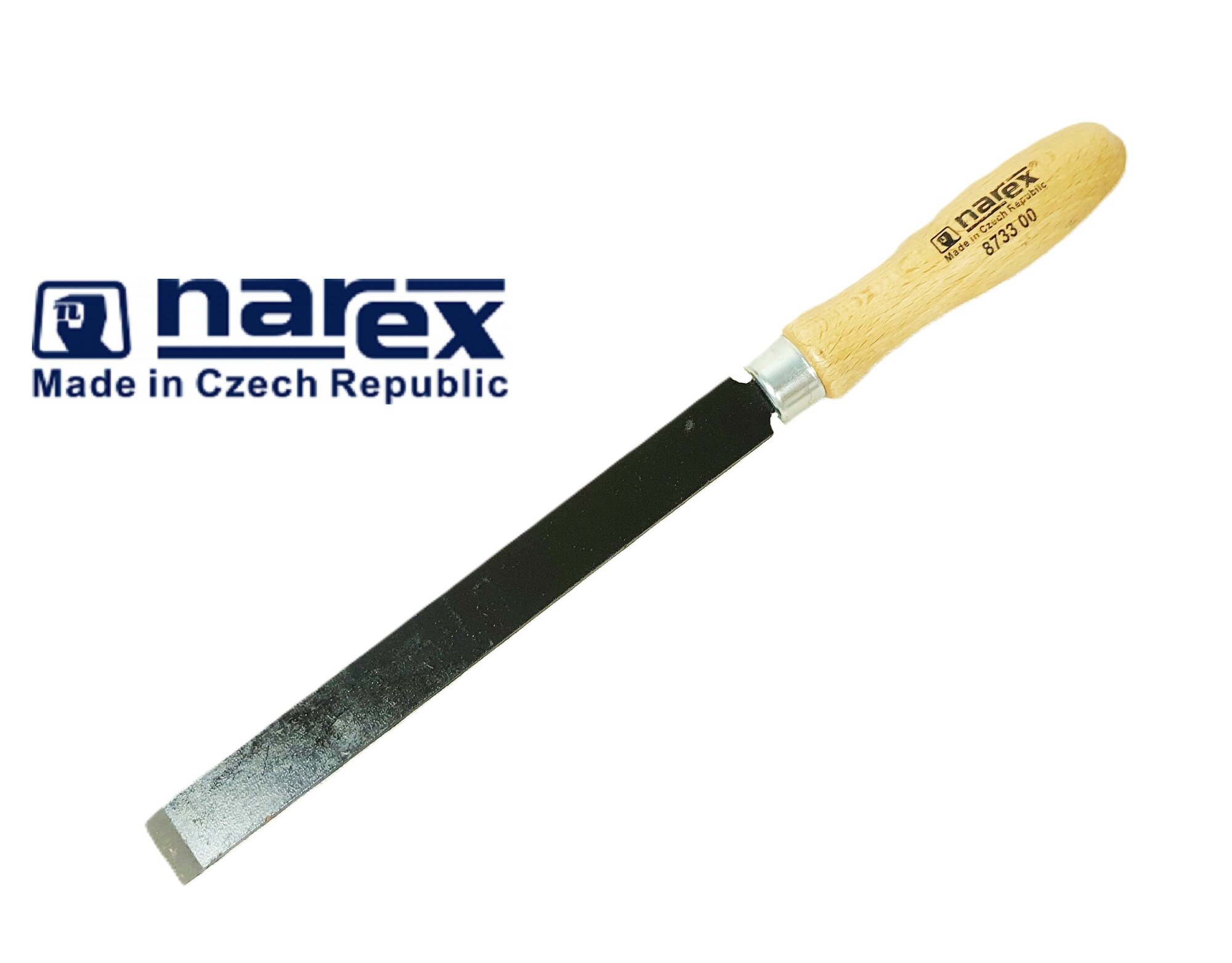 Шабер плоский стальной NAREX 873300 (20Х200х335мм) с ручкой из бука