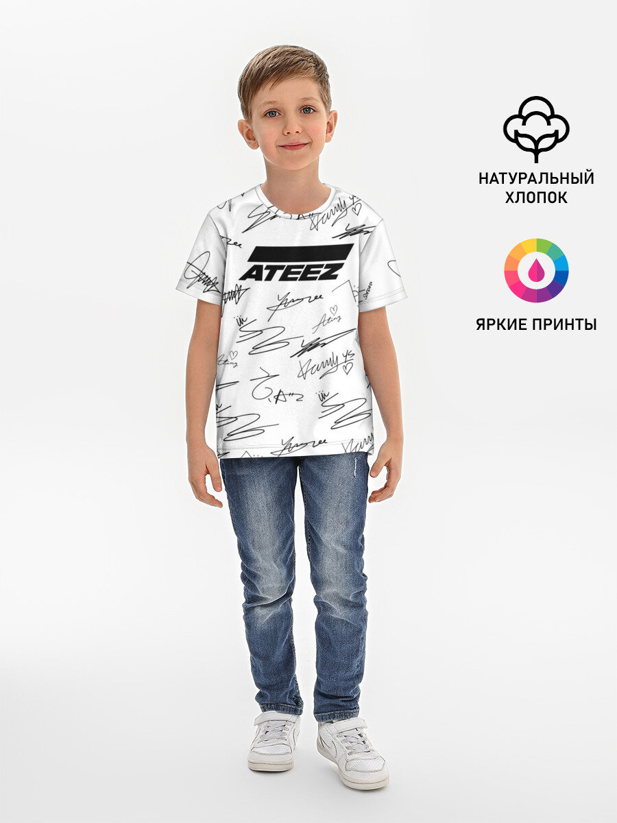 Футболка хлопковая детская ATEEZ АВТОГРАФЫ