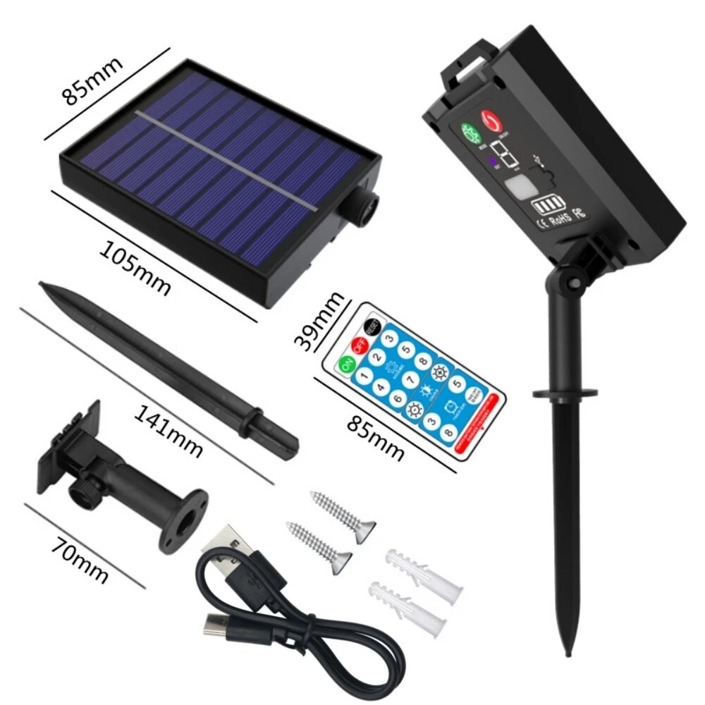 Контроллеры солнечной батареи с дистанционным управлением 3W3000MAH 1,2W 1200MAH 5V 12V 24V USB-зарядка 6W 4500MAH Односторонняя световая лента