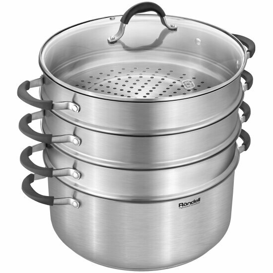 Кастрюля-пароварка Rondell RDS-1815 30.4л. d=32см с крышкой, стальная