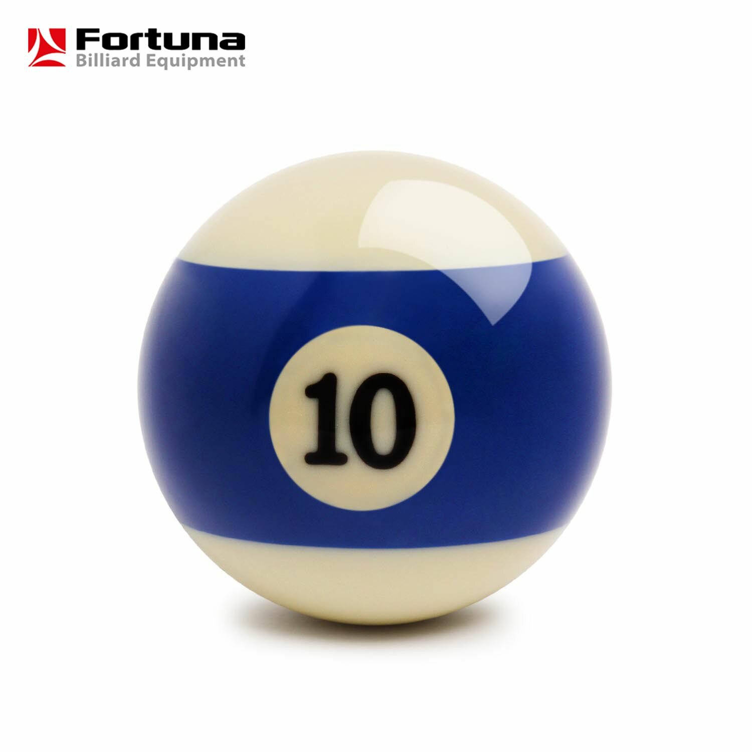 Бильярдный шар №10, 57,2 мм, для пула, Fortuna Standard, синий, 1 шт.