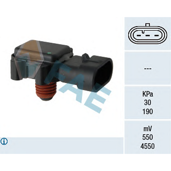 FAE 15079 (1247049 / 16235939 / 6238166) датчик давления воздуха opel